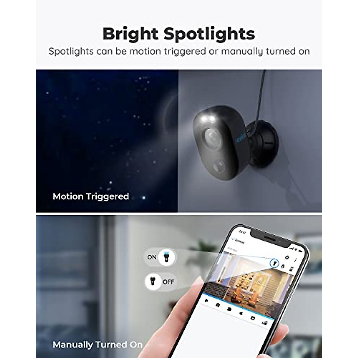 REOLINK Security Camera Outdoor, 1080p Plug-in WiFi Camera for Home Security, PIR Motion Detection, Color Night Vision with Spotlights, Two-Way Talk, Micro SD Card Local Storage, Lumus