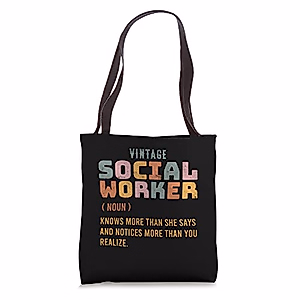 Funny Vintage Social Worker Definition - Social Work Women Tote Bag