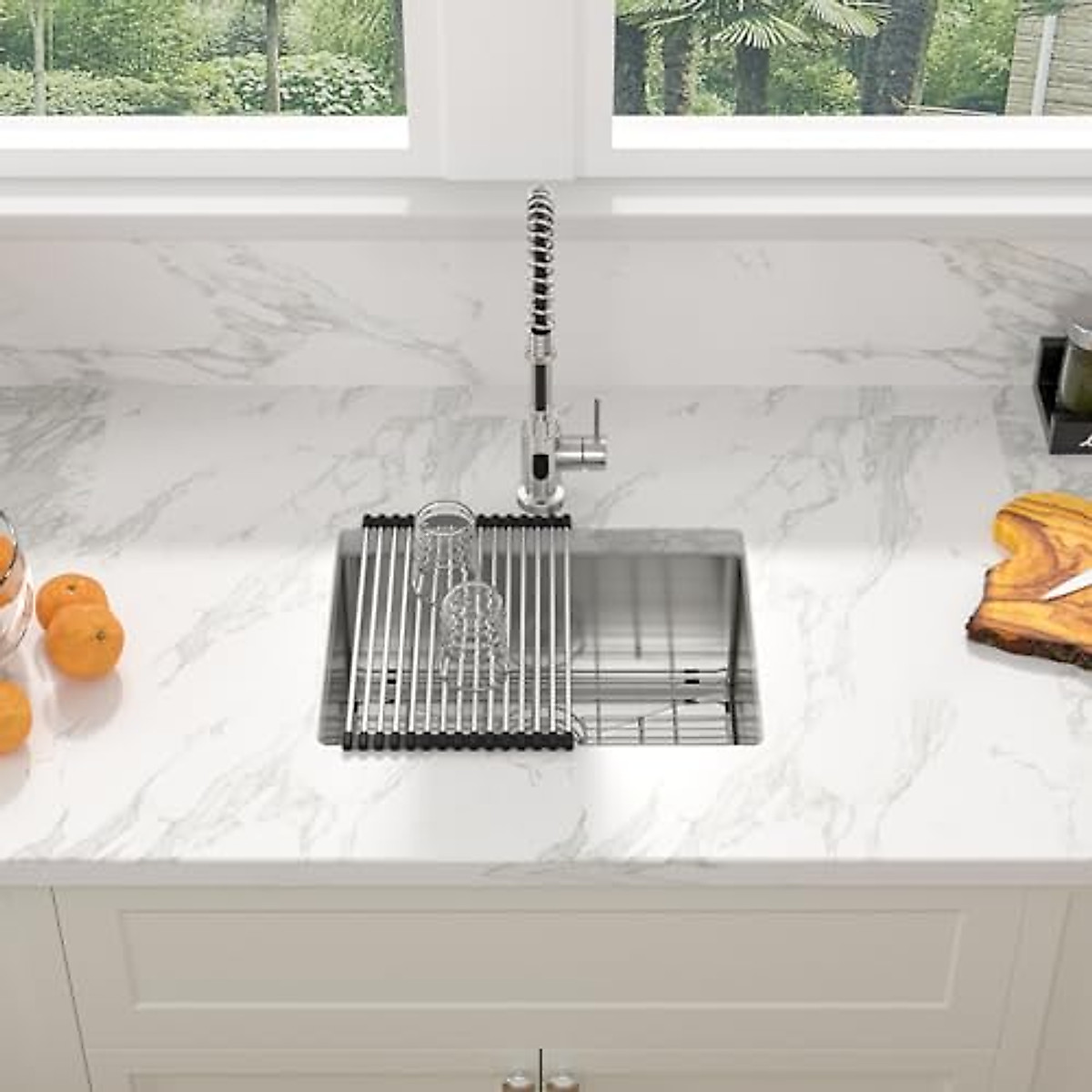 21 Undermount Bar Sink - Sarlai 21"x18" Undermount Kitchen Sink Single Bowl 16 Gauge Stainless Steel Bar Prep Sink Small Kitchen Sink 10 deep