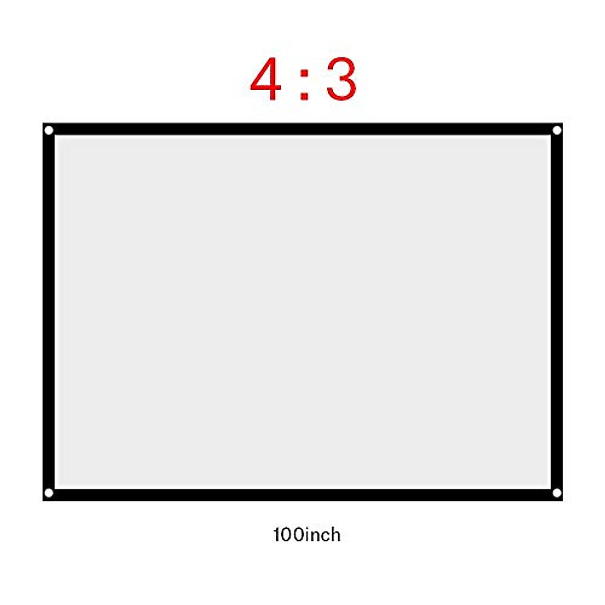 Yosoo Health Gear Portable Projector Screen, Foldable Anti-Crease Projector Movie Screen for Home Outdoor Indoor(100 Inch)