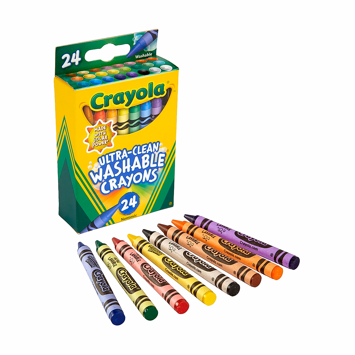 Crayola Washable Crayons, School Supplies, 24 Count