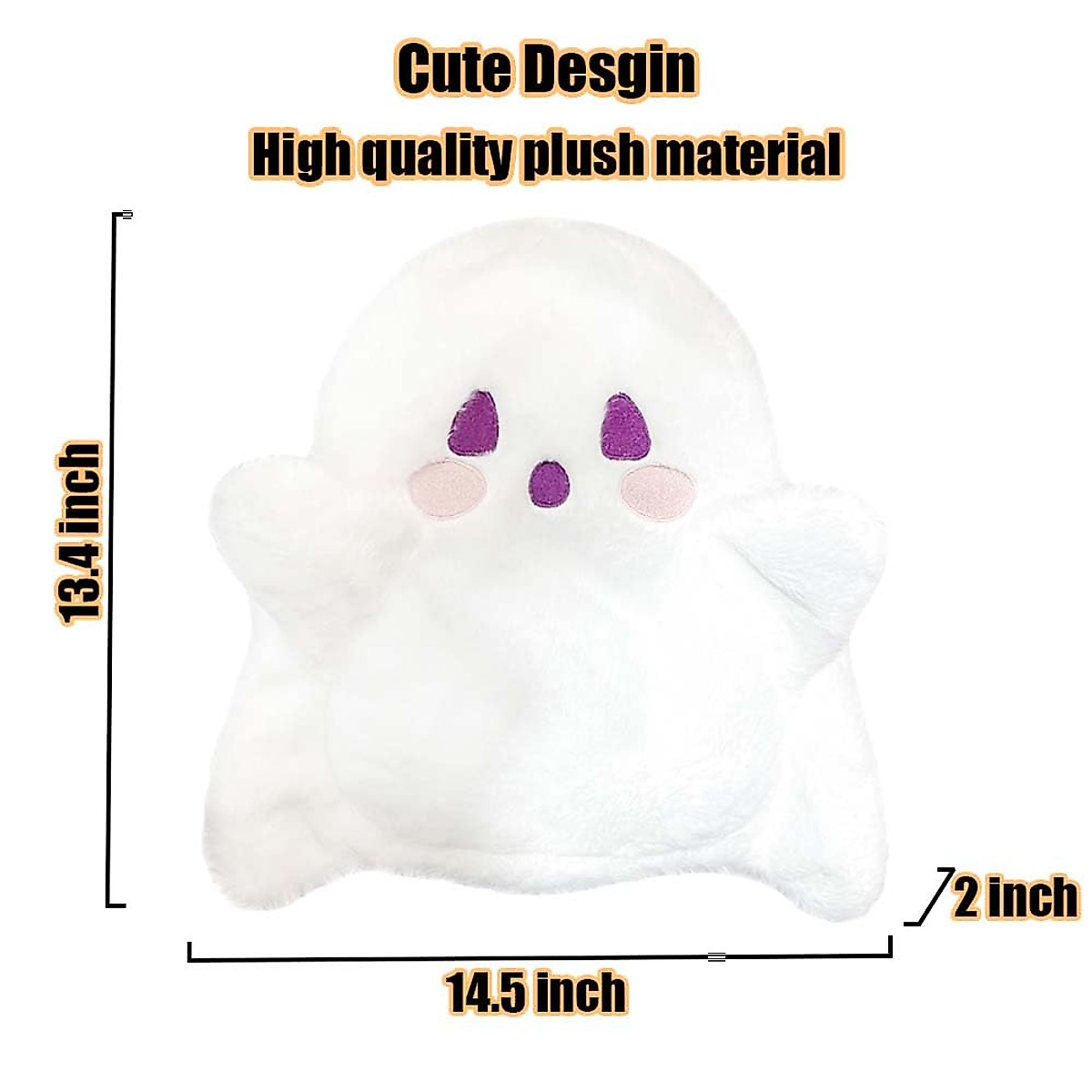 Lutoku Halloween Cute Ghost Face Backpacks, Mini Crossbody Candy Bag, Plush Spooky backpack, Kawaii Cartoon Backpack for Birthday, Day of the Death, Halloween Horror Nights