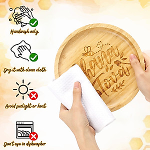 Huray Rayho Rosh Hashanah Apple Plate Set Shana Tova Apple and Honey Dish with Dipper Rosh New Year Hostess Gift Idea Shana Tova Bamboo Wood Server Tray Holiday Party Table Decorations