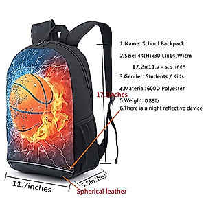 CAIWEI 17 Inch American Football Backpack School Bag (Burning basketball)