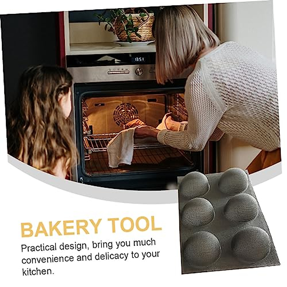 Housoutil Oven Bread Mold Silicone Candy Mold Glass Baking Dish Tray Mold Cookie Silicone Baking Pan Dome Mousse Baking Supplies Bread Baking Tray Bakery Bread Mold Silicone Fiberglass Jelly