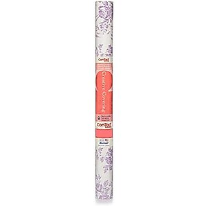 Con-Tact Brand Creative Covering, 18-Inches by 9-Feet, Toile Lavender Self-Adhesive Vinyl Drawer and Shelf Liner, x 9'