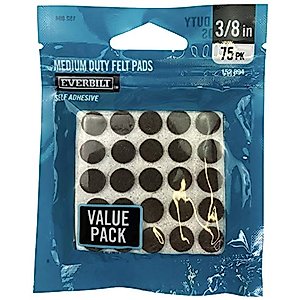 Brown Medium-Duty Self-Adhesive Round 3/8 in. Felt Pads (75-Pack)