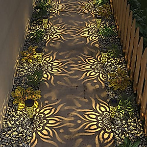 EKQ 6 Pack Solar Lights Outdoor Decorative Solar Garden Lights Waterproof with Warm Light Solar Pathway Lights for Patio Path Backyard Walkway Yard Garden Decor