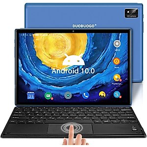 2023 Newest 128GB ROM + 6GB RAM Storage Tablet with Keyboard 10 Inch, Android 11 Tablet Newest Octa-core Processor, 2 in 1 Tablet with 1 Sim Slot+ 5G Dual WiFi network, 1920x1200 HD Display -Blue