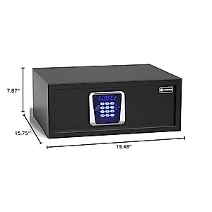 XDeer Hotel Safe 1.39 Cubic Feet Home Safe Personal Document Safe Steel Security Safe Box With Hotel-Style Digital Electronic Lock/Sensor Light/Silent Mode - Black