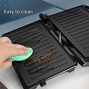 Panini Press Grill, Sandwich Maker with Non-stick Plates, Opens 180 Degrees for Any Size, Indicator Lights, Electric Indoor Grill by Aigostar, Sliver