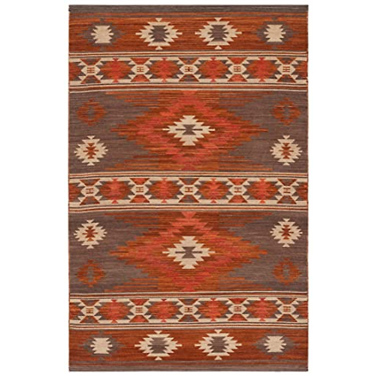 Safavieh Kilim Collection 8' x 10' Brown/Dark Grey KLM331T Handmade Tribal Southwestern Boho Rustic Wool Area Rug