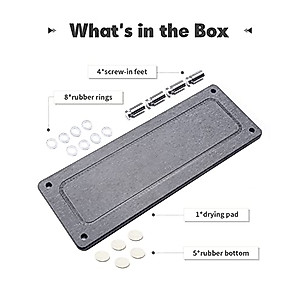 Johamoo Drying Stone Sink Tray, Bathroom Instant Dry Sink Organizer, Diatomaceous Earth Water Absorbing Stone Tray for Sink, Sink Drying Stone for Kitchen Counter with Stainless Steel Feet, Grey