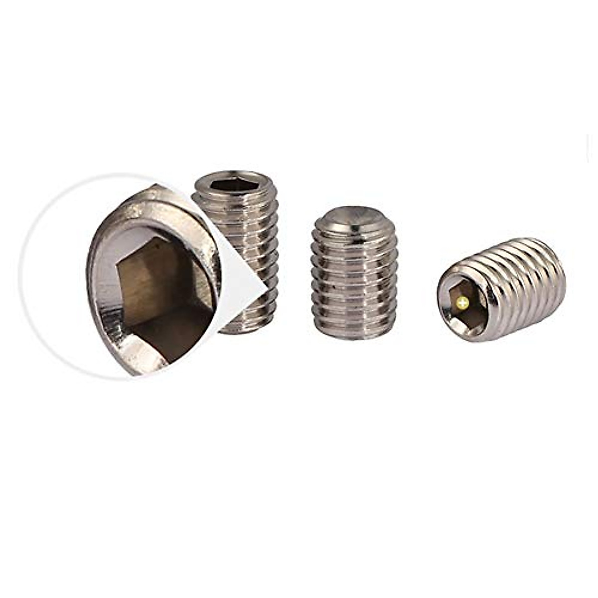 FullerKreg M4-0.7 x 10mm Socket Set Screws,(100pcs),Allen Socket Drive, Din 916|ISO 4029, Grade A2-21H Stainless Steel, Full Thread, Bright Finish, Cup Point