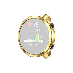 Shan-S Case for Garmin Forerunner 245/245M,Ultra-Slim Electroplate Transparent Soft TPU Protective Case Cover Replacement Plated Protect Shell Watch Accessories Bumper Frame