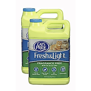 Cat's Pride Fresh and Light Premium Fragrance Free Scoopable Cat Litter, 2-Case
