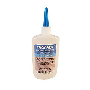 Stick Fast Cyanoacrylate Adhesives (CA) Glue Bottle, Multipurpose, Fast Bonding, Clear, Medium, 4.5 Ounces