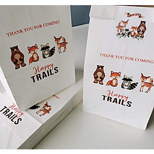 Yuzioey 36 Pack Woodland Baby Shower Bags, Forest Animals Gift Bags with 36 Thank You Stickers, Woodland Baby Shower Trails Bags, Woodland Baby Shower Decorations