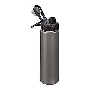 Amazon Basics Stainless Steel Insulated Water Bottle with Spout Lid – 20-Ounce, Grey