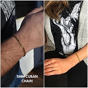 VIROMY Dainty Gold Chain Bracelets for Women 18K Gold Filled Simple Cuban Link Chain Curb Link Chain Paper Clip Toggle Bracelet for Women Jewelry Gifts