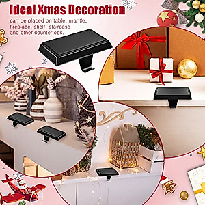 Zhengmy Christmas Stocking Holders Mantel Stocking Hangers Metal Hanging Hooks Stocking Holders Bases for Fireplace Free Standing Christmas Xmas Party Decoration (Black, 6 Pieces)