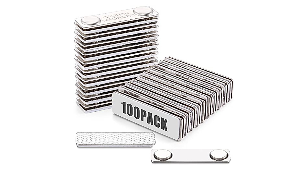 100 Magnetic Name Tag Sets - Secure & Stylish Badge Fasteners