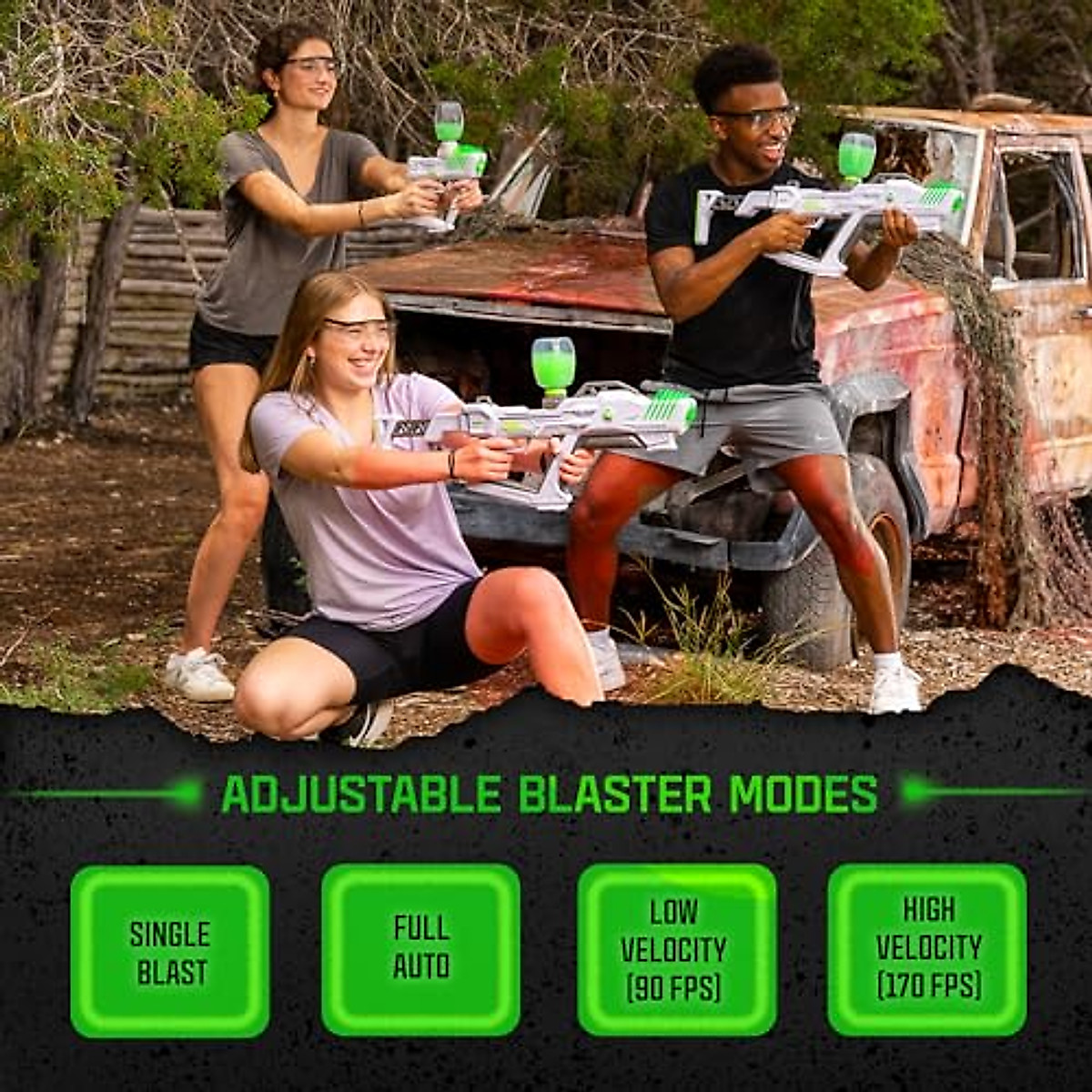 The Original Gel Blaster Surge (Day & Night Special Edition) - Glow-in-The-Dark Toy Gel Blasters with Water Based Beads - Extended 100+ Foot Range - Semi & Automatic Modes - Ages 14+