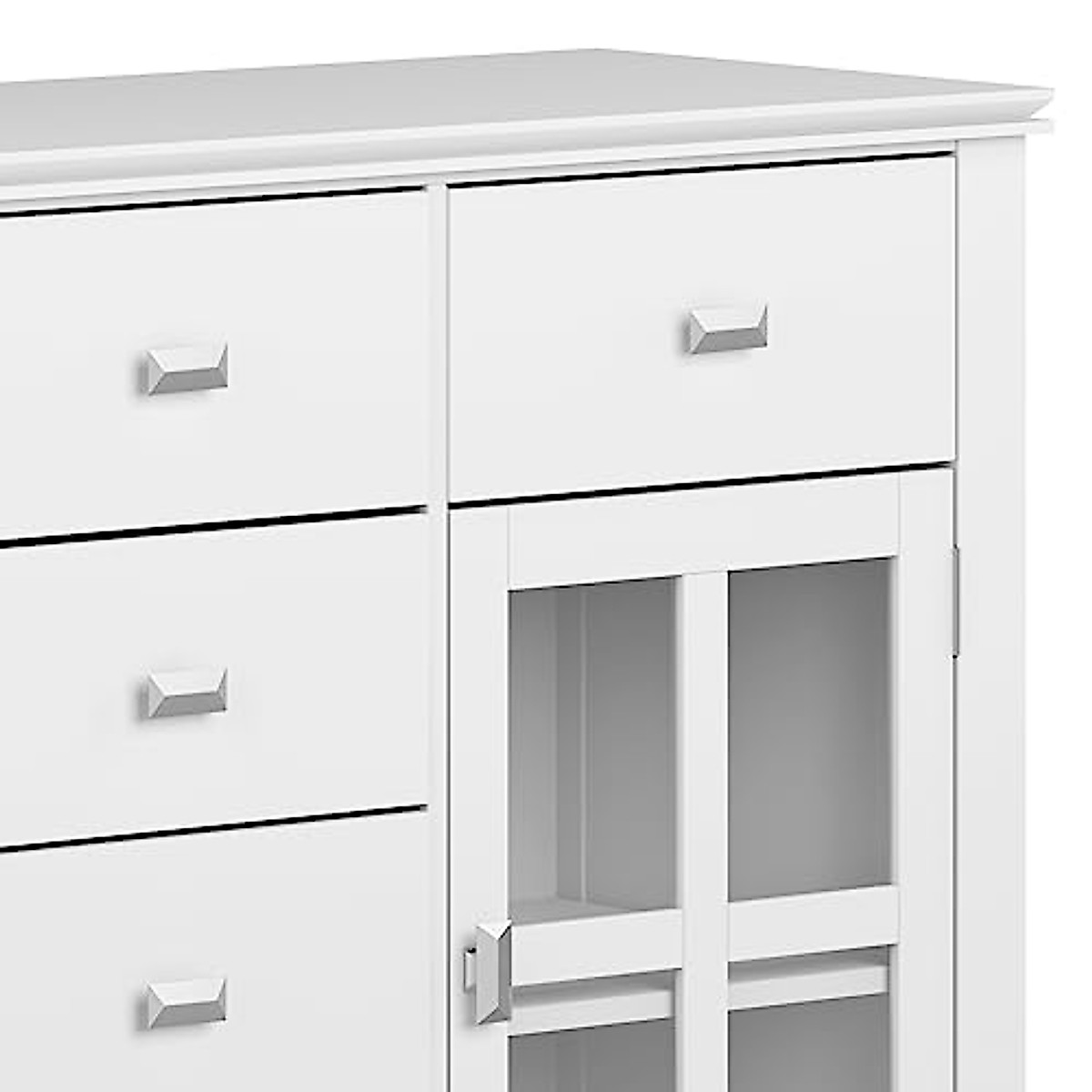 SIMPLIHOME Artisan SOLID WOOD 54 Inch Wide Contemporary Sideboard Buffet in White, For the Dining Room and Kitchen