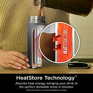 Ninja, Travel Mug, Sip Perfect 16oz, Brings Hot Drinks to Sippable Temperature in Minutes, Stainless Steel, Leak Proof, Dishwasher Safe, Metal Insulated Tumbler, Onyx Black, DW1603BK