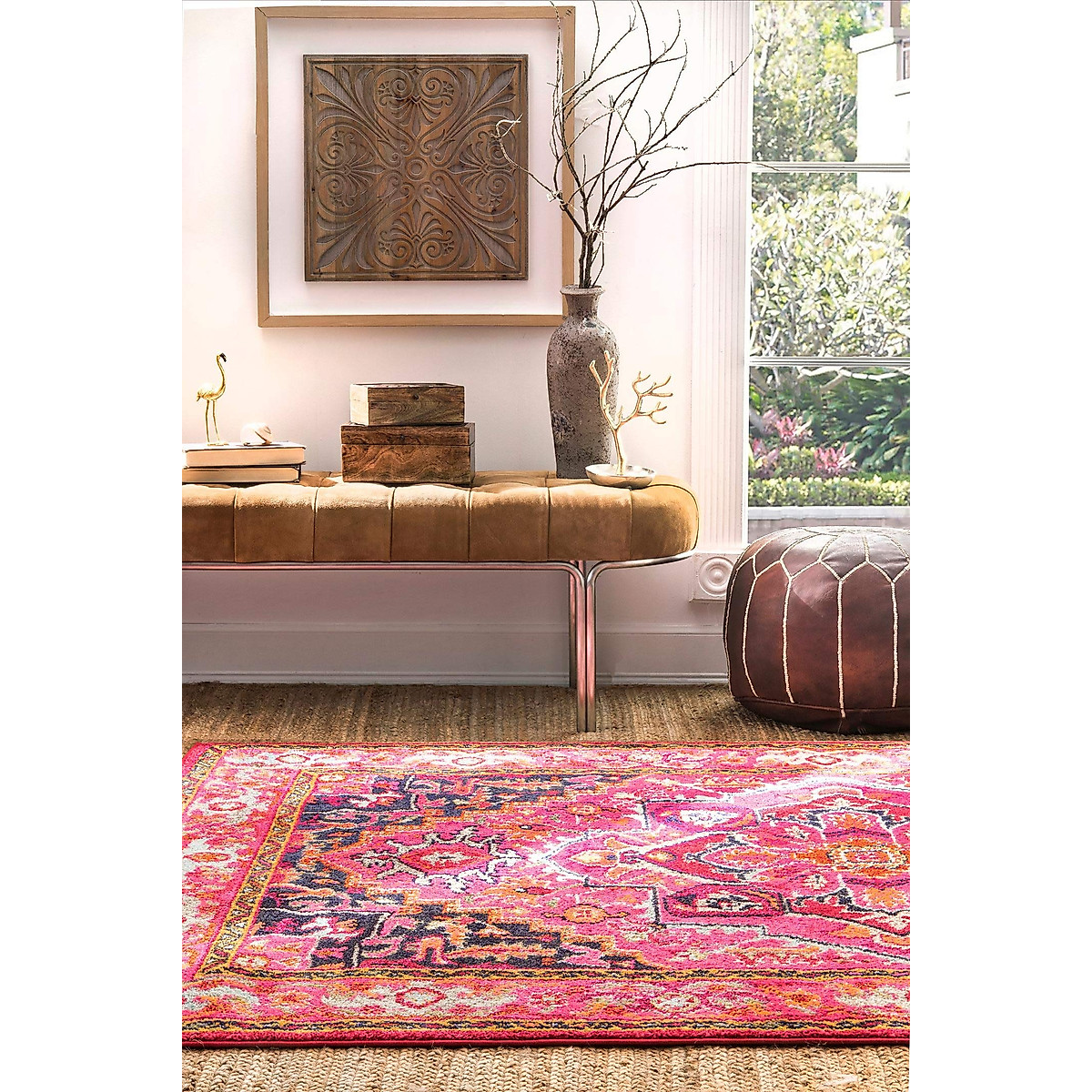 nuLOOM Vintage Mackenzie Accent Rug, 3x5, Violet Pink