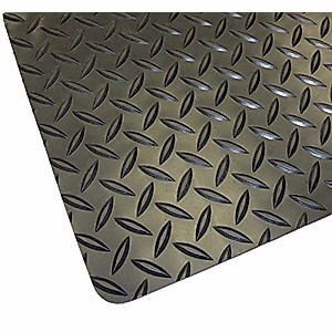 American Floor Mats - Diamond Plate Runner Mats - Durable, Abrasion Resistant Vinyl Mats, Rolls Grey 3/16" Thick x 2' x 10'