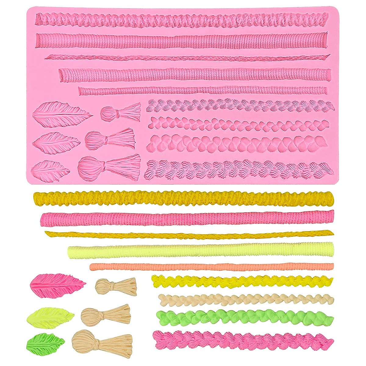 Hemp Rope Fondant Molds, Macrame Tassel Cake Decorating Silicone Molds, Kitchen Candy Chocolate Baking Tools for Cookie Mousse Cupcake Desserts, Epoxy Crafts, Modeling Clay, Candle Decoration, Soap