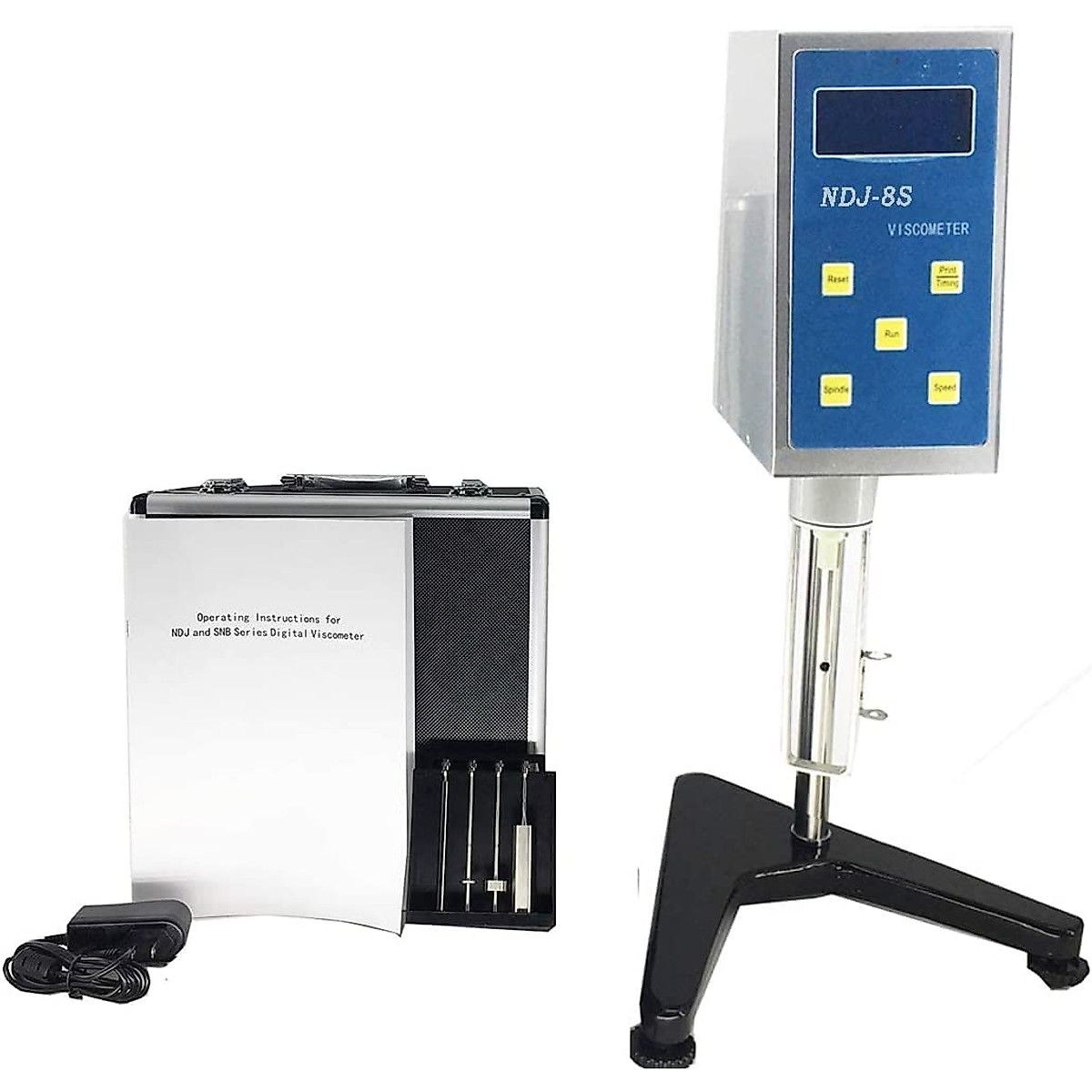 CNYST Viscometer Rotational Viscosity Meter with Range 20 to 2,000,000mPa·s Adjustable S Peed 0.3、0.6、1.5、3、6、12、30、60 4 Spindles Code L1 L2 L3 L4 LCD Screen Display