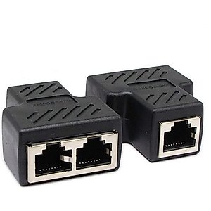 Poyiccot RJ45 Splitter Adapter, Ethernet Splitter 1 to 2 Network Adapter CAT 5/CAT 6 LAN Splitter Ethernet Socket Connector Adapter 1 Pair