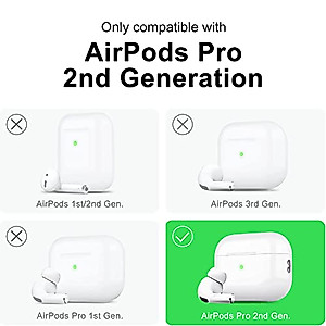 Svanove for Airpods Pro 2nd Generation Case Clear, Neon Transparent Airpods Pro 2 Case Silicone Accessories, Soft Rubber Gel Airpods Case for Women Girl Cute, Protective Cover with Lock, Hot Pink