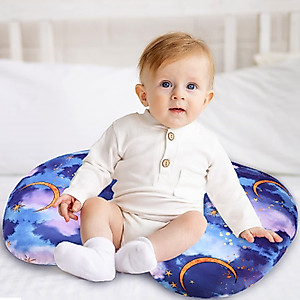 Nursing Pillow Cover Stretchy Removable Cover for Breastfeeding Pillows, Ultra Soft Comfortable Slipcover for Baby Girl and Boy, Moon