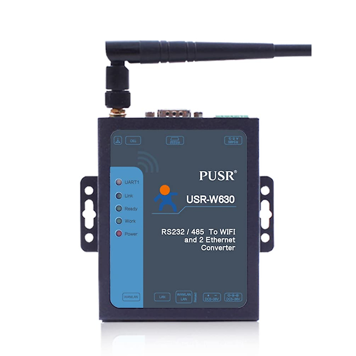 PUSR Industrial WiFi to 2 Ports Ethernet to Serial Converter Supports modbus RTU to TCP rs232 rs485 to WiFi ethernet Server USR-W630