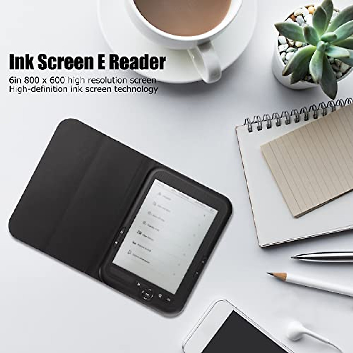 Paperwhite 16GB, HD Ink Screen E Reader, 6inch 800x600 E Reader E Book, Eye Protection E Reader Devices Support TXT DOC PDF FB2 HTML PDB EPUB MOBI RTF (16GB)