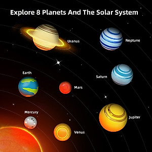 Science Can Solar System for Kids, Talking Astronomy Solar System Model Kit, Planetarium Projector with 8 Planets STEM Space Toys for 3 4 5+ Years Old Boys Girls