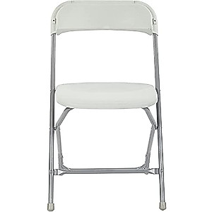 Office Star Resin 5-Piece Folding Square Table and Chair Set, Light Grey