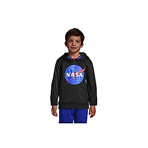Lands' End B Pullover Active Hoodie Black Nasa Logo Kids Husky Large