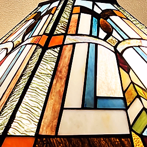 Thatyears Tiffany Floor Lamp 2-Light 16" Wide Mission Antique Style Stained Glass Lampshade for Living Room Bedroom