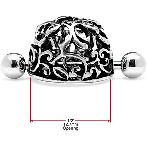 Body Candy Womens 14G Nipplerings Piercing 9/16" Steel Framework Twining Vines 2Pc Nipple Shield Set 14mm