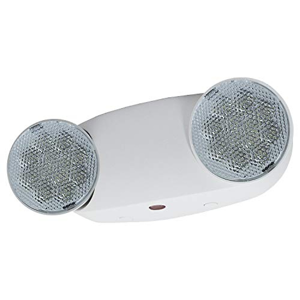 LFI Lights | Bright Oval Emergency Light | White Housing | Two LED Adjustable Round Heads | Hardwired with Battery Backup | UL Listed | (2 Pack) | EL-M2