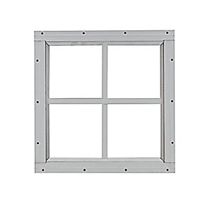 Square Shed Window 12" X 12" White Flush Mount, Playhouse Windows, Chicken Coop Windows