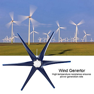 Hilitand 800W Windmill Turbines Generator Small 6 Blade Wind Industrial Machinery Equipment for Marine Home Charging (Blue 12V)