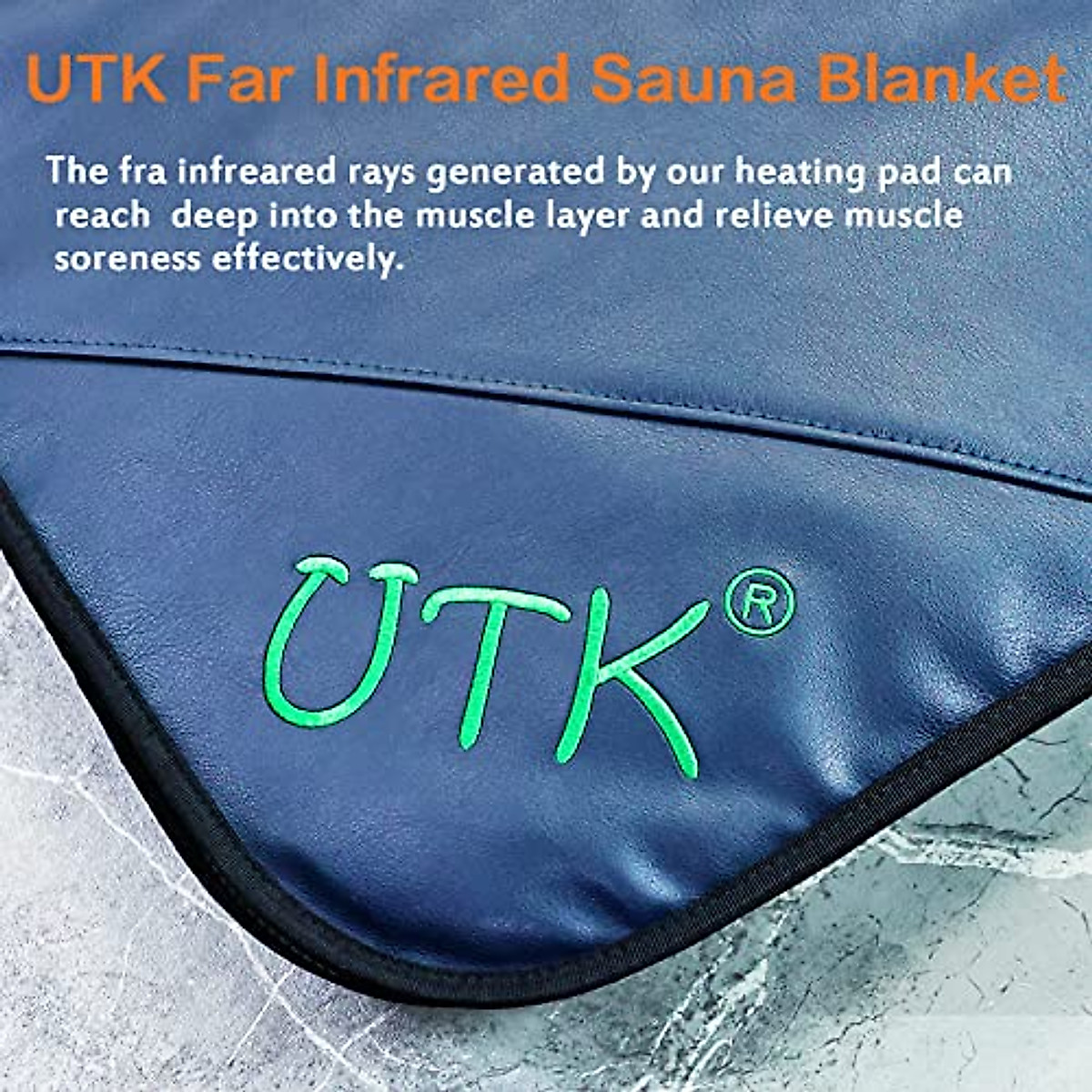 UTK Infrared Sauna Blanket, Portable Sauna Blanket for Home, Full Body & Mind Relax and Detoxify, Pain Relief, Sweat Fast, Updated Natrural Jade Stones & 850nm Bio-Photon, Deep Sleep, Blue(71''x71'')