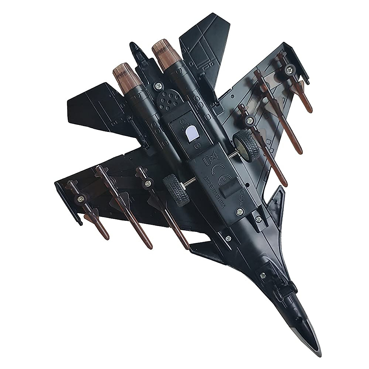 HSOMiD Army Air Force Fighter Jet Toy Military Airplane - Fun Lights and Sounds, Bump and Go Action Pretend Play Kids Aircraft Bomber Plane
