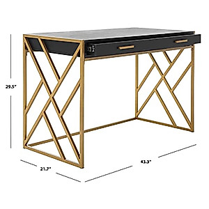 Safavieh Home Office Elaine Modern Black and Gold 1-drawer Desk