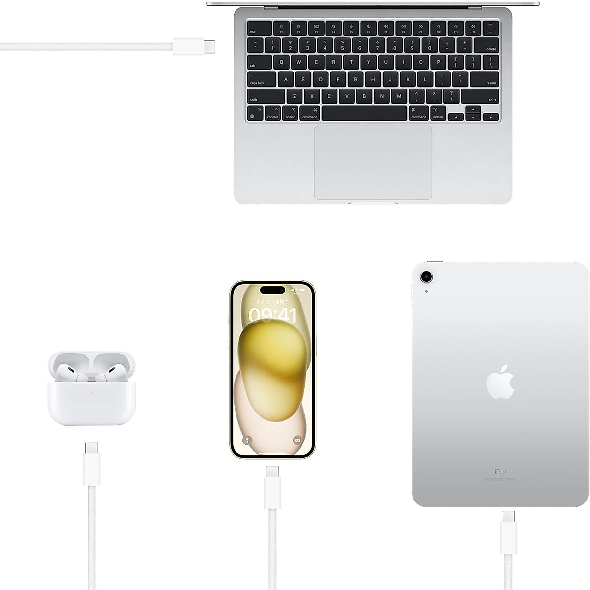 6.6FT USB C Apple TV Remote Cable for Apple TV Remote (3rd Gen), Apple TV 4th Gen, Siri Remote (3rd Gen), Apple TV 4K Remote (3rd Gen), iPhone 15 15 Pro Max 15 Plus Charger Cable Replacement